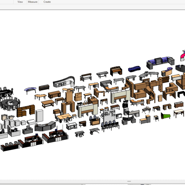 3D Revit Desk Models - Detailed Designs for Office & Interiors