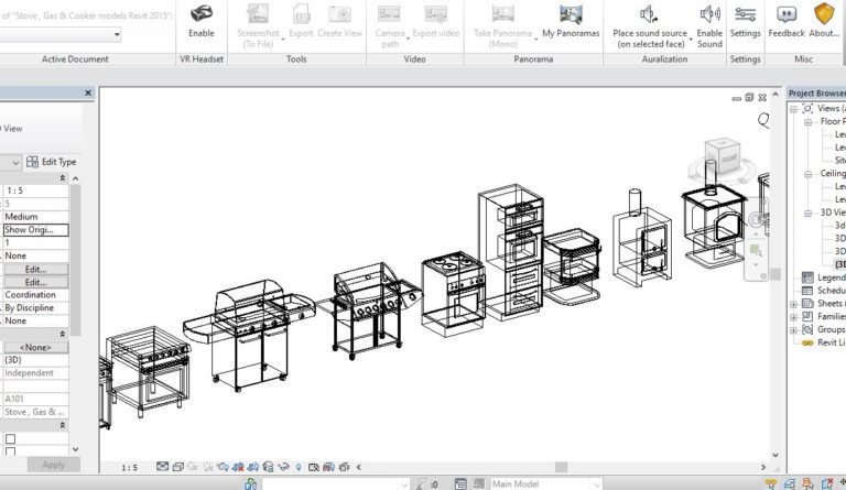 29 Stove ,Gas ,Equipment & Cooker Revit families.rfa - Mahelak