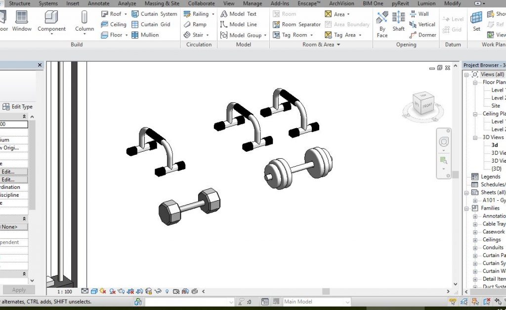 34 (Gym models) Revit families.rfa - Mahelak