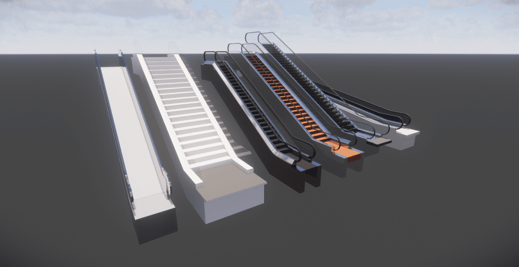 6 Escalator models Revit families.rfa - Mahelak
