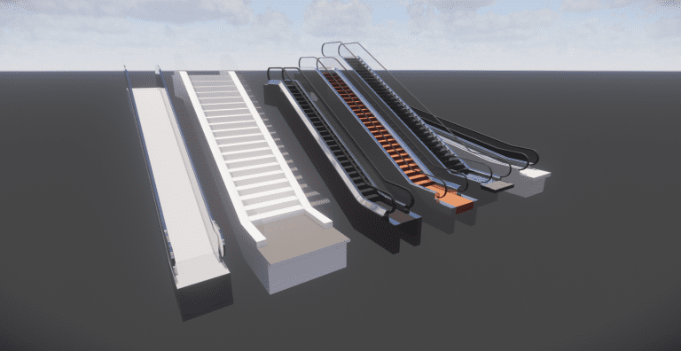 6 Escalator models Revit families.rfa - Mahelak