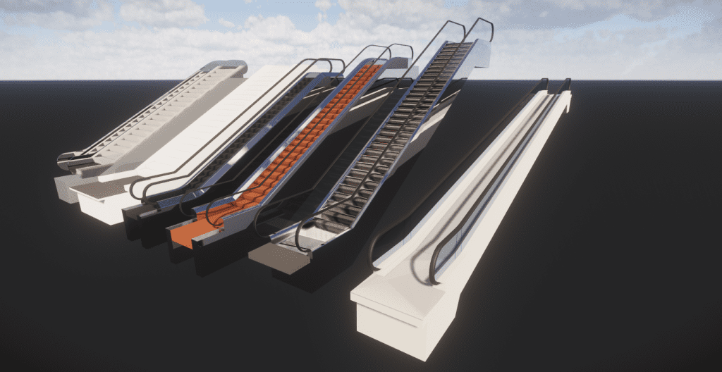 6 Escalator models Revit families.rfa - Mahelak