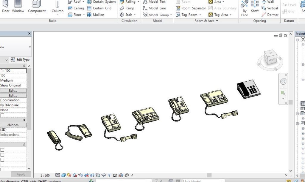 7 Telephone models Revit families.rfa - Mahelak