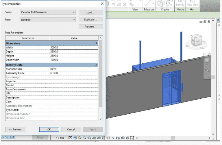 Elevator Full Parameter revit family.rfa