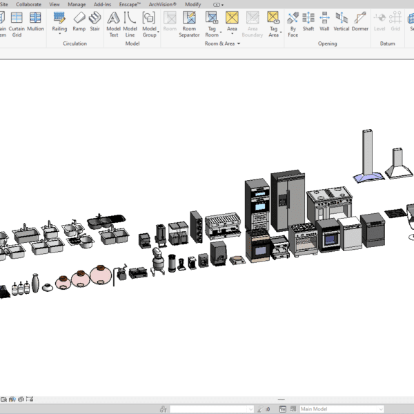 3D Revit Kitchen Models - High-Quality Designs for Your Projects