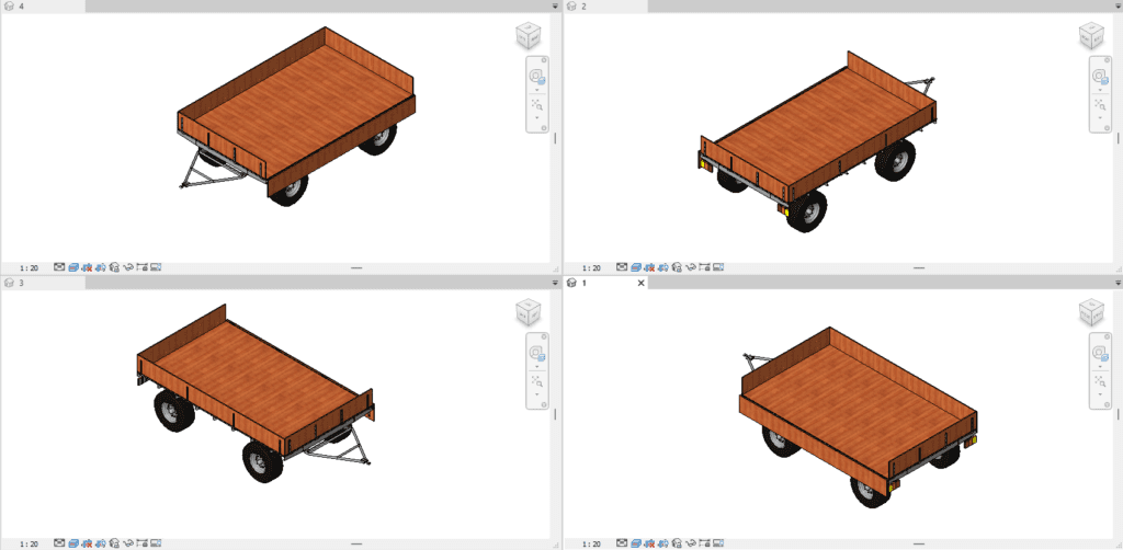Agricultural Trailer Model Revit File (.rfa) | 3D Revit 2019
