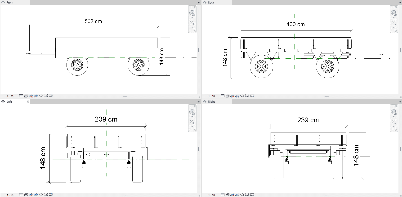 Agricultural Trailer Model Revit File (.rfa) | 3D Revit 2019