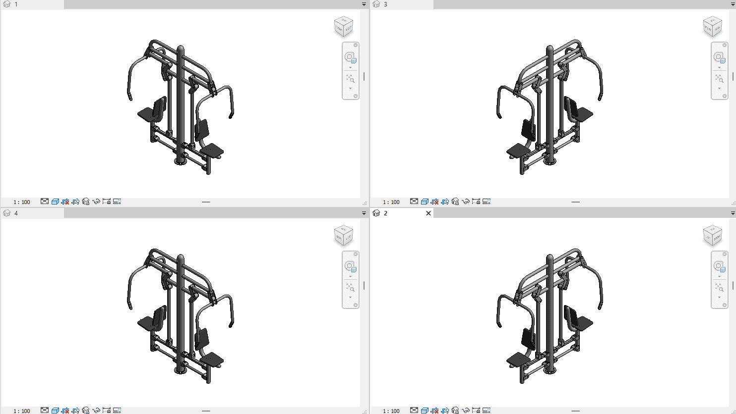 Fitness Chest Press Model Revit File (.rfa) | 3D Revit 2019