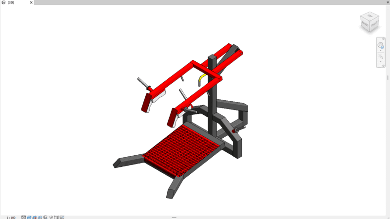 Gym Machine Calve Extension and Squat (.rfa) | 3D Revit 2019