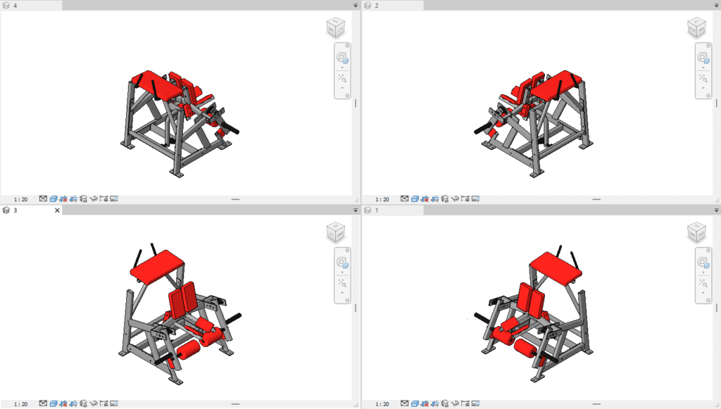 Plate Loaded Kneeling Leg Curl Revit File (.rfa) | 3D Revit 2019