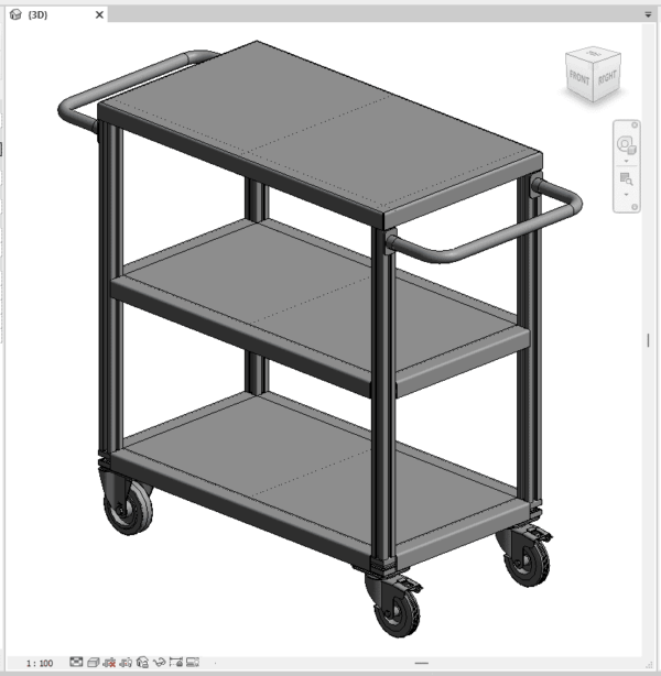 Equipment Shifting Trolley Revit Family | 3D BIM Model Download