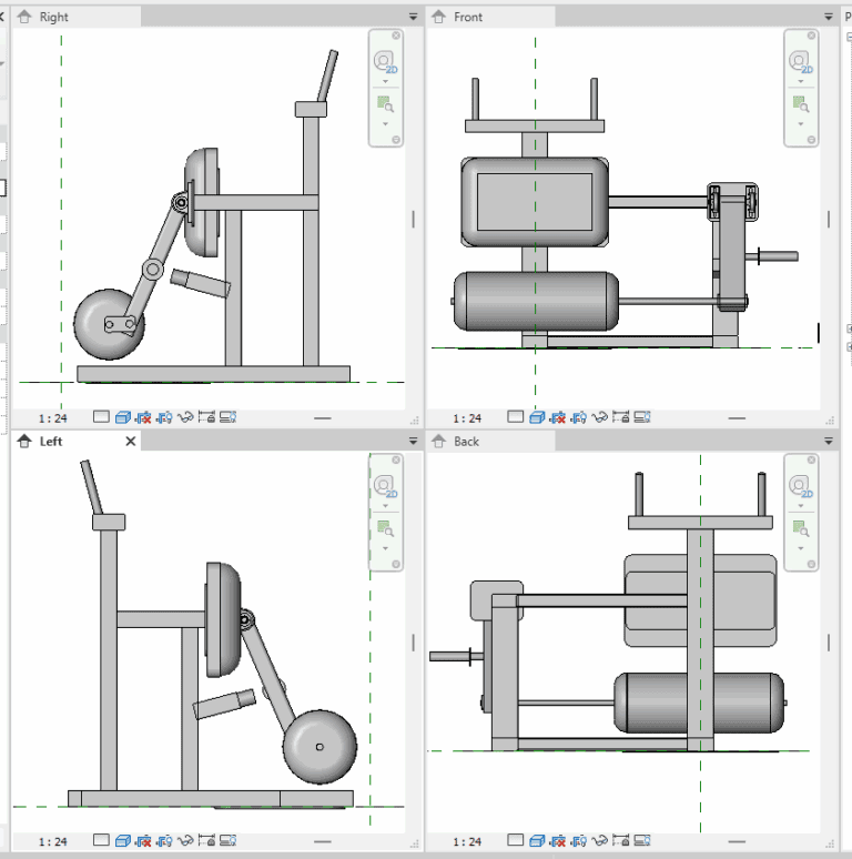 Femoral Leg Extension Machine Revit Family | 3D Gym Equipment BIM Model