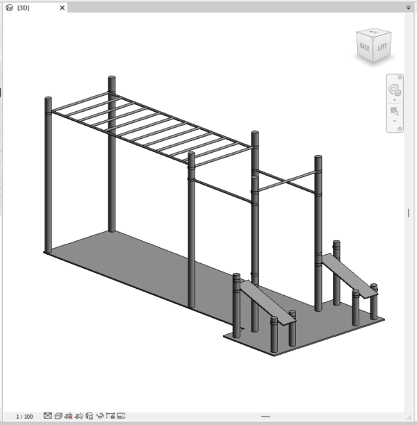 Gym Training Structure Revit Family | Monkey Bars & Parallel Bars 3D ...