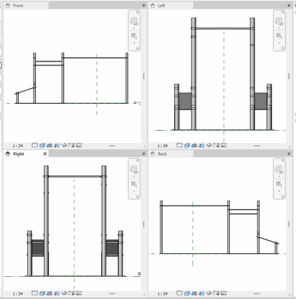 Gym Training Structure Revit Family | Monkey Bars & Parallel Bars 3D ...