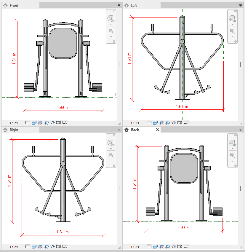 Outdoor Exercise Machine – Revit Family | Outdoor Fitness BIM Equipment