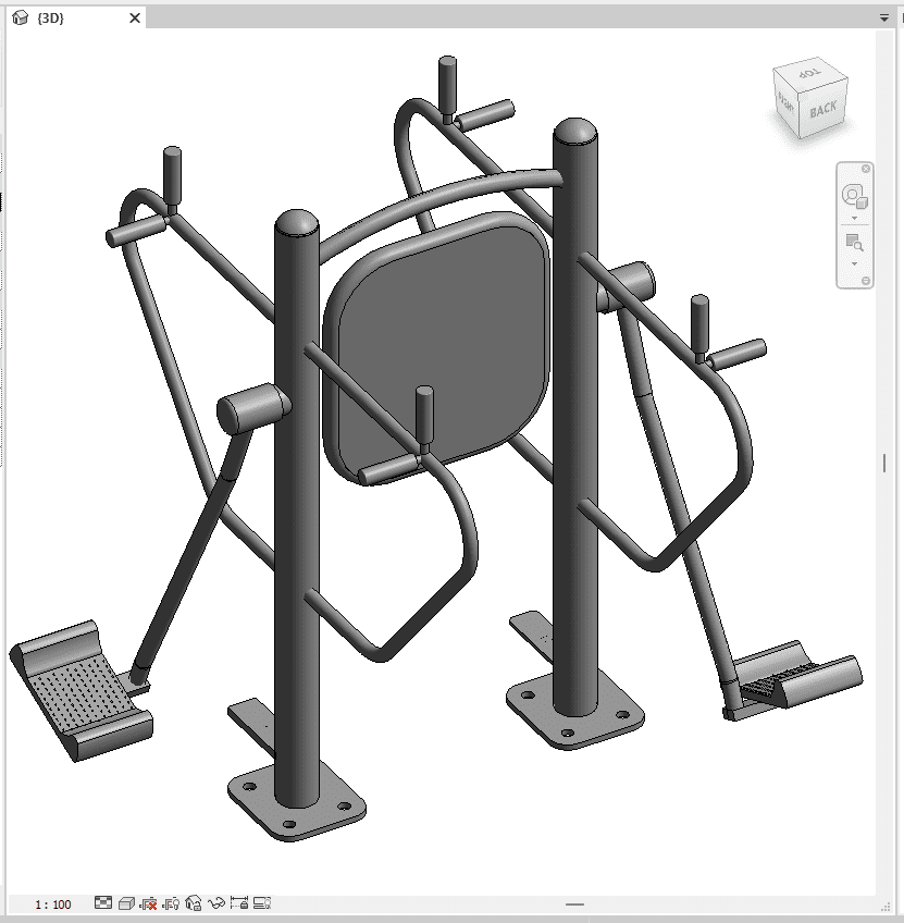 Outdoor Exercise Machine – Revit Family | Outdoor Fitness BIM Equipment